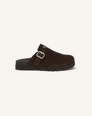 Prada Suede Mules - Brown