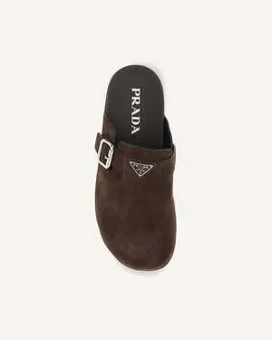 Prada Suede Mules - Brown