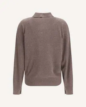 Calvin Klein Long Sleeve Sweater With Collared Neckline - Brown
