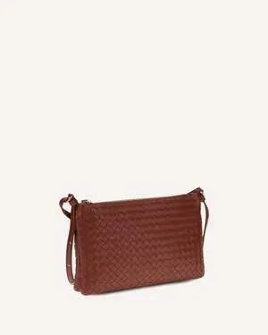 Bottega Veneta Intrecciato Woven Shoulder Bag - Red
