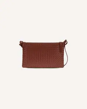 Bottega Veneta Intrecciato Woven Shoulder Bag - Red