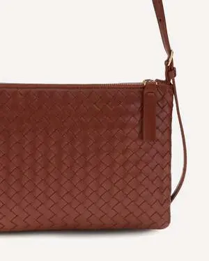 Bottega Veneta Intrecciato Woven Shoulder Bag - Red