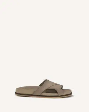 Santoni Leather Flat Sandals