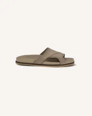 Santoni Leather Flat Sandals