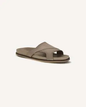 Santoni Leather Flat Sandals
