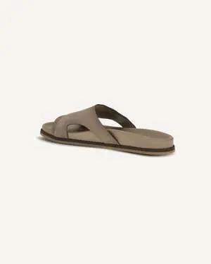 Santoni Leather Flat Sandals