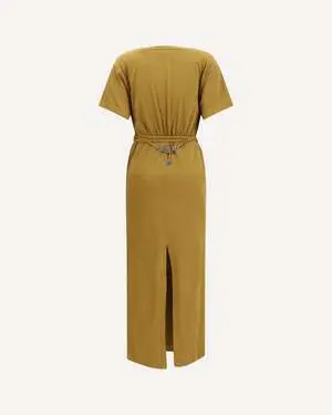 Pinko Midi Dress With Cut-out Detailing And Drawstring