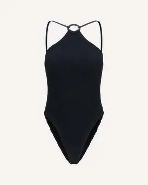 Hunza G Jasmine Swimsuit With Tonal Hoop - Black
