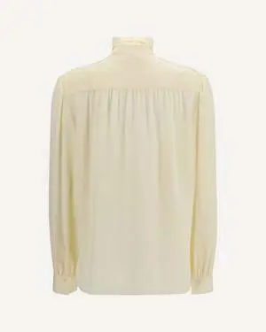 Chloé Embroidered Bow Blouse - Cream