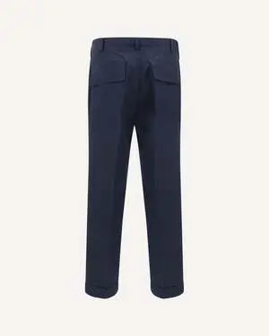 GERMANO Cotton Pants With Turn-up Hem