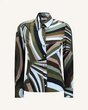 Emilio Pucci Iride" Print Stretch Viscose Shirt - Multicolour