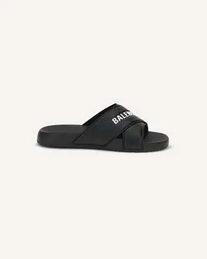 Balenciaga Cross-logo Rubber Slides