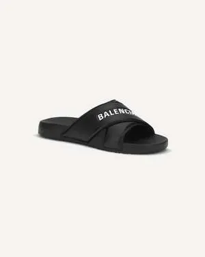 Balenciaga Cross-logo Rubber Slides