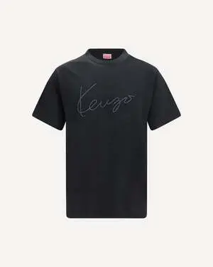 Kenzo Embroidered Signature Cotton T-shirt Mae