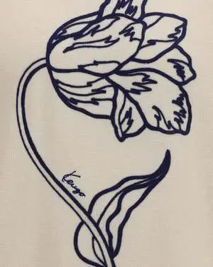 Kenzo Tulip Embroidered Wool And Cotton Sweater
