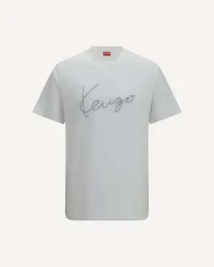 Kenzo Embroidered Ignature Cotton T-hirt