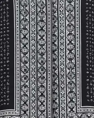 Ermanno Scervino Silk Crepe De Chine Crystal Embellished Scarf Print Shirt