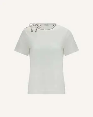 Burberry Cotton T-shirt With Lace-up Detail