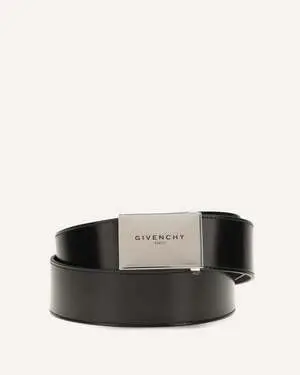 Givenchy Reversible Leather Belt With Silver-tone Buckle - Black