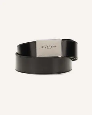 Givenchy Reversible Leather Belt With Silver-tone Buckle
