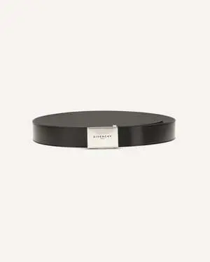 Givenchy Reversible Leather Belt With Silver-tone Buckle