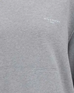 Givenchy Cotton Hoodie With Embroidered Logo - Grey