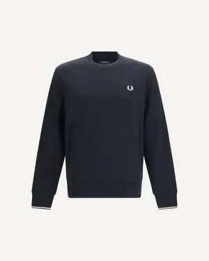 Fred Perry Crewneck Sweatshirt With Logo - Black