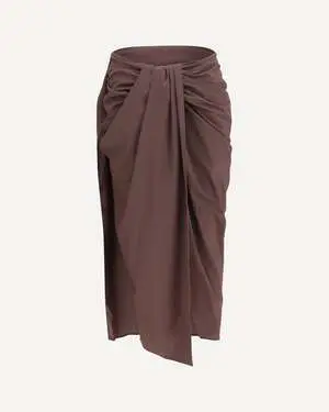 Jacquemus Pareo Skirt In Stretch Muslin - Brown
