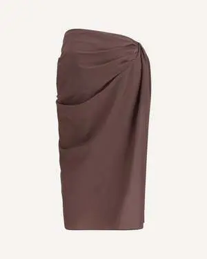 Jacquemus Pareo Skirt In Stretch Muslin - Brown