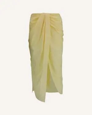 Jacquemus Pareo Skirt In Stretch Muslin - Yellow