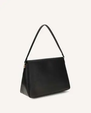 Tory Burch Charlie Large Leather Shoulder Bag - Black
