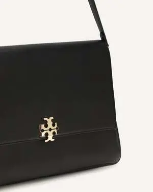 Tory Burch Charlie Large Leather Shoulder Bag - Black