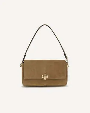 Tory Burch Charlie Mini Suede Shoulder Bag - Beige