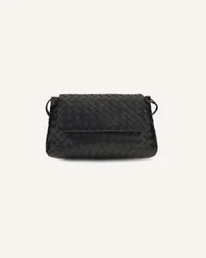Bottega Veneta Intrecciato Shoulder Bag - Black