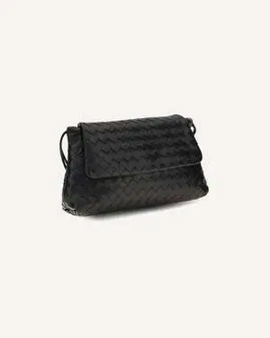 Bottega Veneta Intrecciato Shoulder Bag - Black