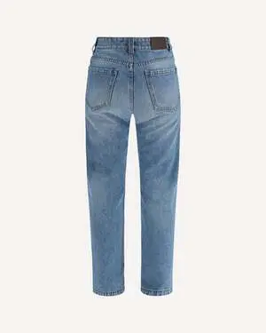 Brunello Cucinelli Monili Embellished Denim Pants - Light Blue