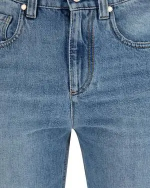 Brunello Cucinelli Monili Embellished Denim Pants - Light Blue