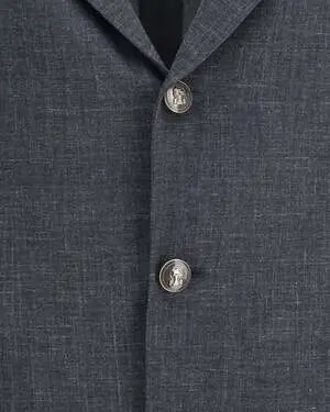 Brunello Cucinelli Deconstructed Jacket In Flame-textured Wool, Silk, And Linen