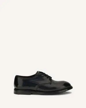 Premiata Lace-up Derby Shoes In Horse Leather - Black