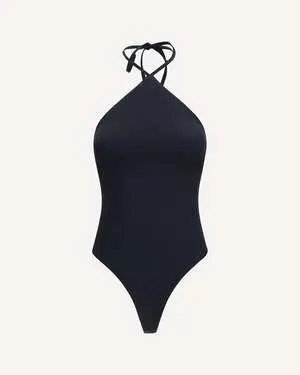 Jacquemus Bastide Halterneck One-piece Swimsuit - Black