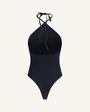 Jacquemus Bastide Halterneck One-piece Swimsuit - Black