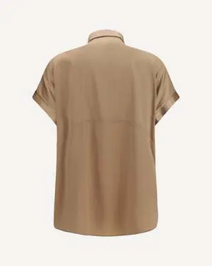 Brunello Cucinelli Silk Shirt With Jewel Embellishment