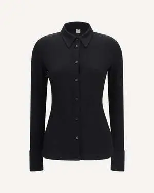 TOTEME Viscose Shirt With High Cuffs - Black