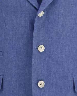 Brunello Cucinelli Deconstructed Single-breasted Jacket In Mélange Linen - Blue