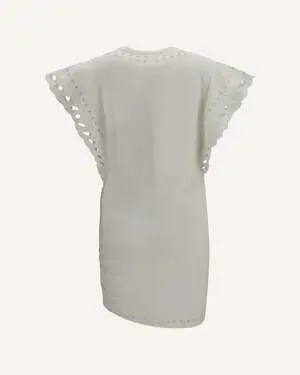 MARANT ETOILE Marant Étoile Orlane Broderie Anglaise Mini Dress - White