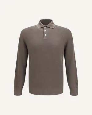 BRUNELLO CUCINELLI Long-sleeve Knit Polo Shirt