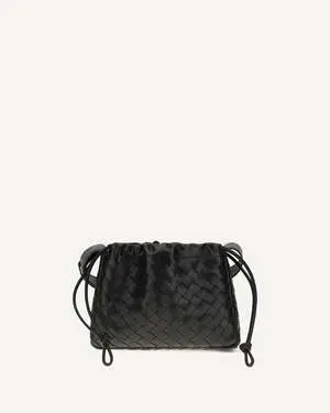 Bottega Veneta Intrecciato Woven Calfskin Pouch - Black
