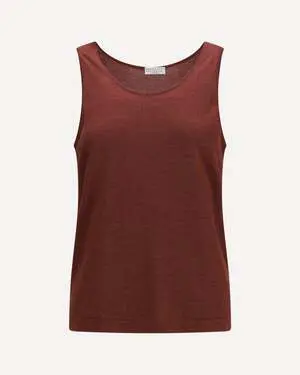 Brunello Cucinelli Luminous Knit Tank Top - Red