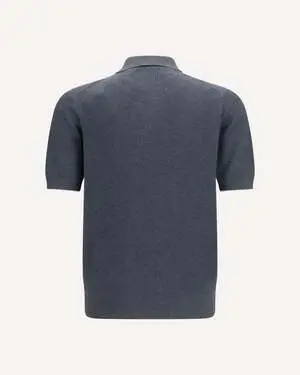 Brunello Cucinelli Cotton Ribbed Polo - Grey