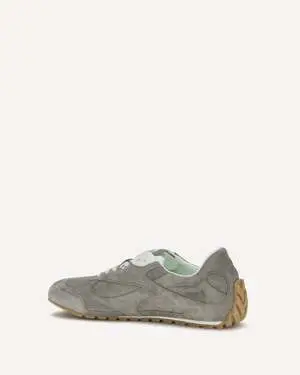 Bottega Veneta Orbit Flash Suede Lace-up Sneakers - Grey